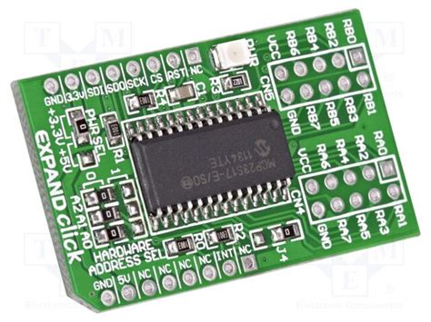 expand click mikroe click board prototype board comp mcp23s17 port expander mikroe 951