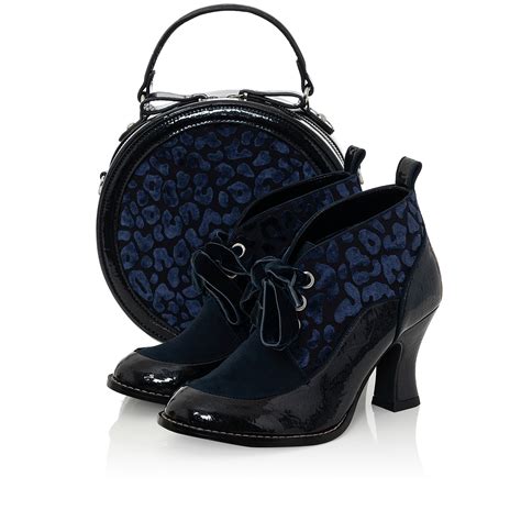 Ruby Shoo Emma Midnight Blue Velvet Shoe Boot Pretty Kitty Fashion