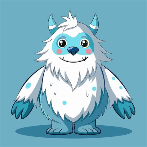 Очаровательный мультфильмный векторный образ Йети Премиум Ai