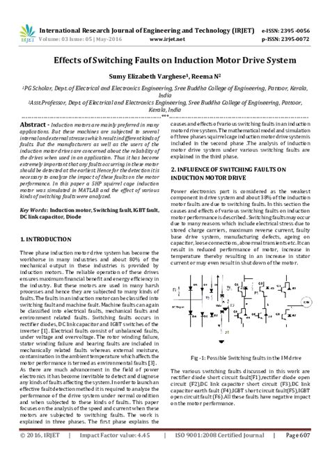 Pdf Effects Of Switching Faults On Induction Motor Drive System