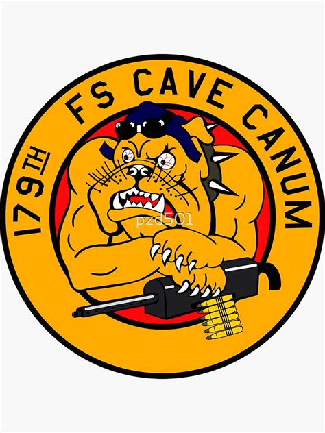 Usaf 179th Fighter Squadron Cave Canum Clean Style Sticker For