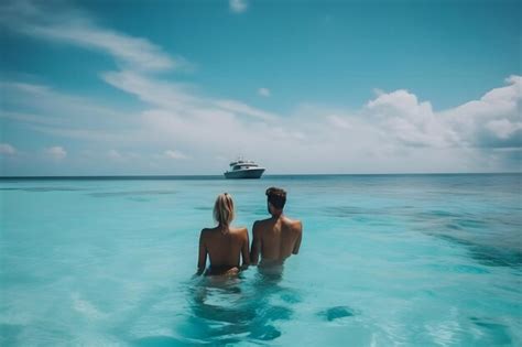 Premium Ai Image Couple On Vacation With A Cruise Ship Neural Network