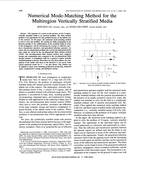 pdf numerical mode matching method for the multiregion vertically