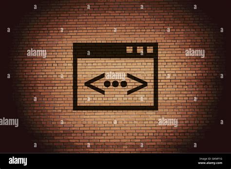 Code Icon Symbol Flat Modern Web Design With Long Shadow And Space For