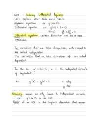 Lecture Notes For Differential Equations Biology And Chemistry Free Online As PDF Docsity