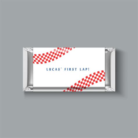 Racing Candy Bar Wrapper First Lap 1st Birthday Party Favor Editable
