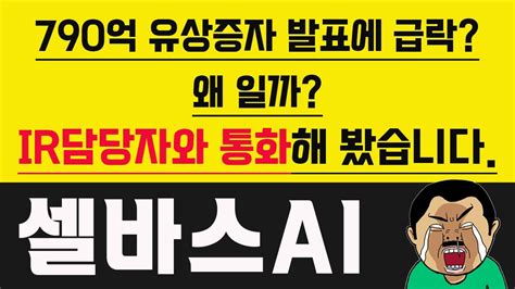 셀바스ai 주주배정 유상증자 악재 끝났나 20일선 이탈하지 않는다면 전 고점 상승 나올 가능성 높다 셀바스ai 셀바스ai주가전망 셀바스ai주가 Youtube