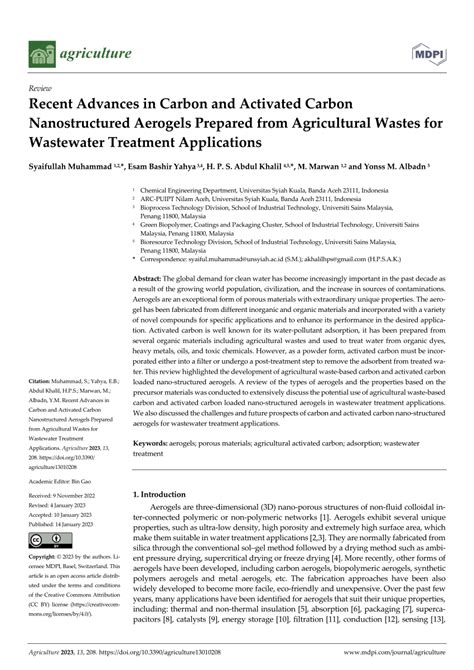 Pdf Recent Advances In Carbon And Activated Carbon Nanostructured Aerogels Prepared From