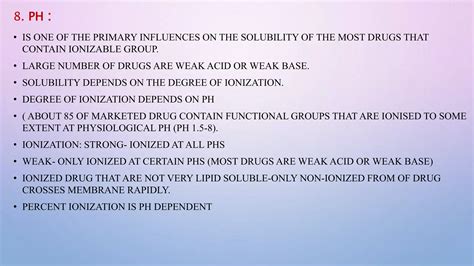 Quantitative Approach To The To The Factor Influcing Solubility Of Drug Solubility Of Drug