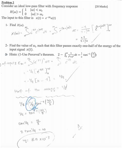 Solved Problem Consider An Ideal Low Pass Filter With Chegg