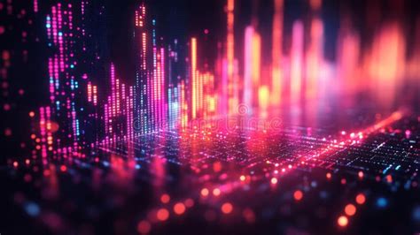 Digital Data Graphs And Neon Lights Generative Ai Stock Illustration Illustration Of Neon
