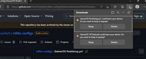 Disable Microsoft Edge Blocking Of Downloads Of Certain File Extensions