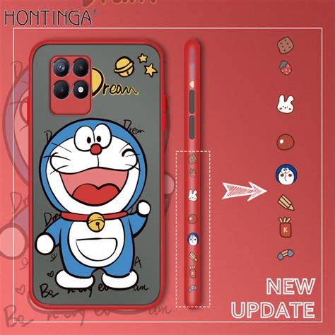 Hontinga Casing Case For Realme I Case Cute Cartoon Doraemon Side Edge