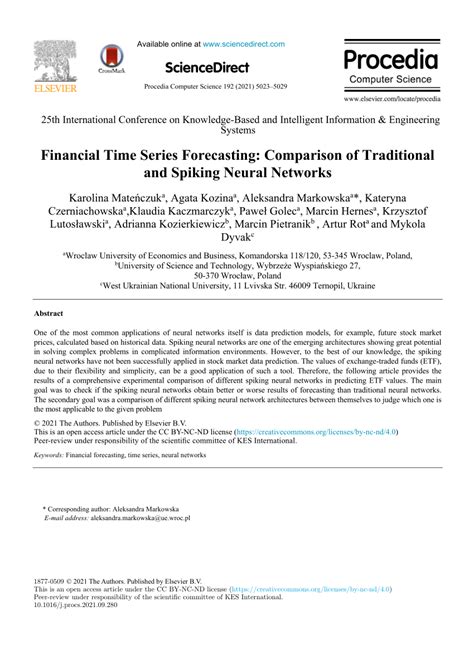 Pdf Financial Time Series Forecasting Comparison Of Traditional And