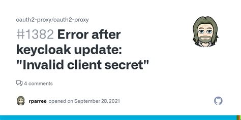 Error After Keycloak Update Invalid Client Secret · Issue 1382