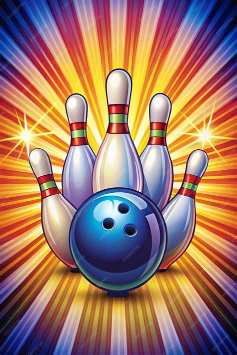 Bowling Strike Icon With Ball Hitting Pins In Action Premium Ai