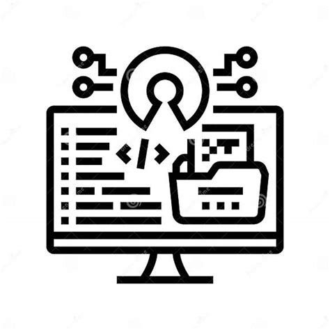 Open Source Tech Enthusiast Line Icon Vector Illustration Stock Illustration Illustration Of