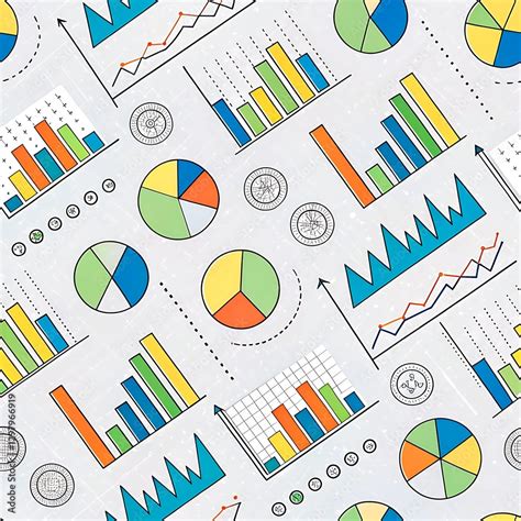 Colorful Business Charts Graphs Data Analysis Infographic Background