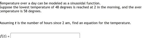 Answered Temperature Over A Day Can Be Modeled As A Sinusoidal Kunduz