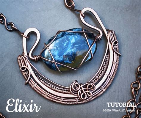 Wire Wrap Tutorial Wire Wrapping Pattern Wirearttutorials Elixir Art Deco Pendant Diy Jewelry