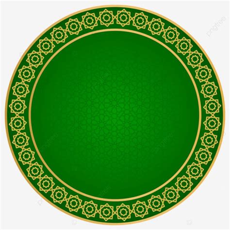 Circle Green Arabic Islamic Frame Vector Art Banner Element Design