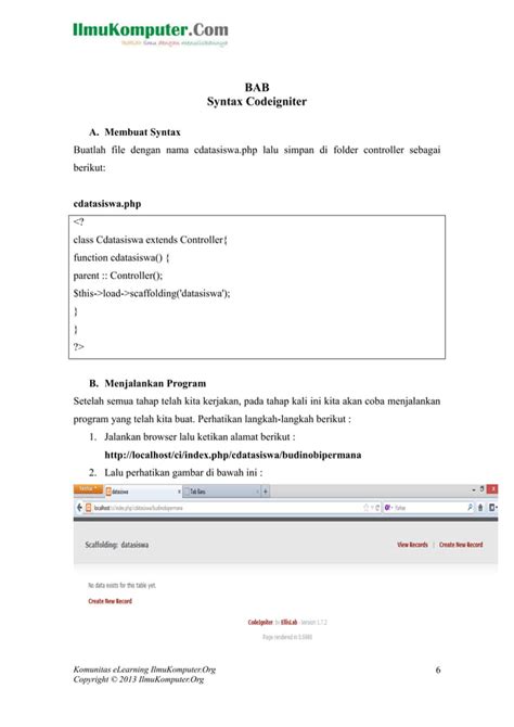 Aplikasi Crud Menggunakan Framework Codeigniter Dengan Teknik