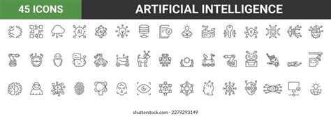 Artificial Intelligence Machine Learning Line Stock Vector Royalty Free