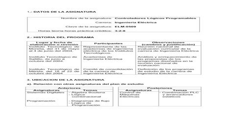 Datos De La Asignatura Controladores Lógicos · Diagramas Lógicos De Ejercicios De