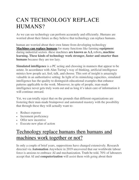 PPT CAN TECHNOLOGY REPLACE HUMAN 1 Converted 1 PowerPoint Presentation ID 11046592