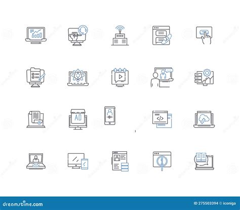 Administrative Software Line Icons Collection Automation Efficiency Streamlining Integration