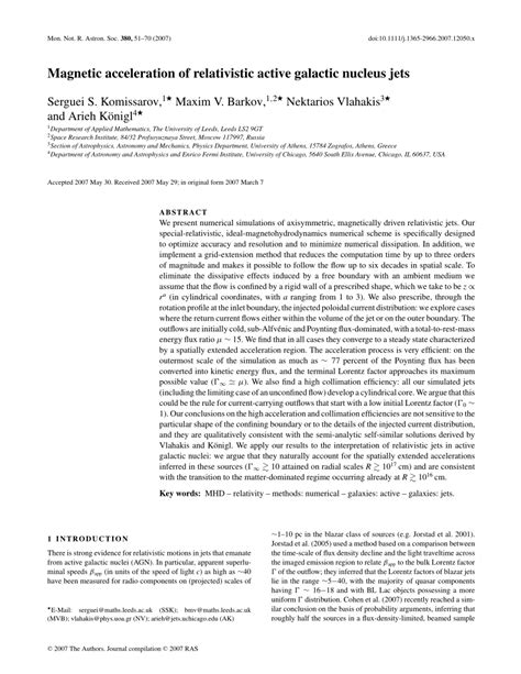 Pdf Magnetic Acceleration Of Relativistic Agn Jets