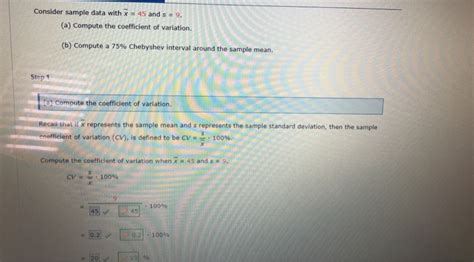 Solved Consider Sample Data With X 45 And S 9 A