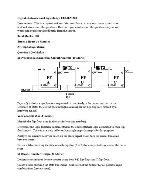 Open Book Test Pdf Logic Gate Electronic Circuits