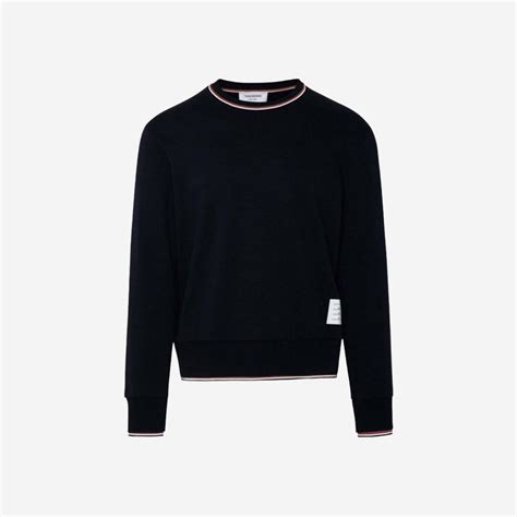 톰브라운 코튼 밀라노 스트라이프 풀오버 네이비 Thom Browne Kream