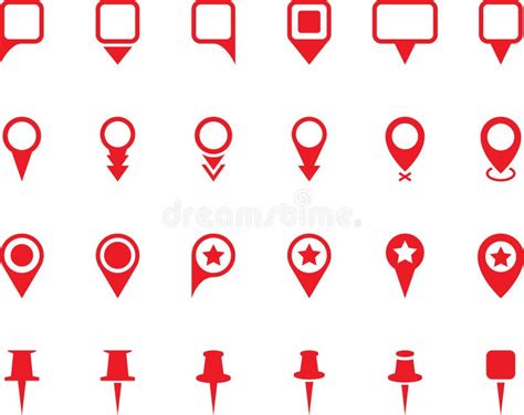 Map Pin Icon Pointer Navigation Symbol Flag Mark Place Location Pictogram Thumbtack Sign