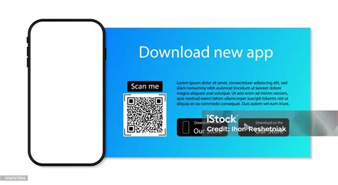 스토어에서 전화로 응용 프로그램을 다운로드합니다 응용 프로그램 다운로드를 위한 Qr 코드입니다 스마트 폰 응용 프로그램의 광고