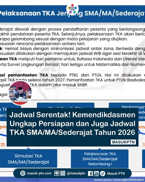 Jadwal Serentak Kemendikdasmen Ungkap Persiapan Dan Juga Jadwal Tka