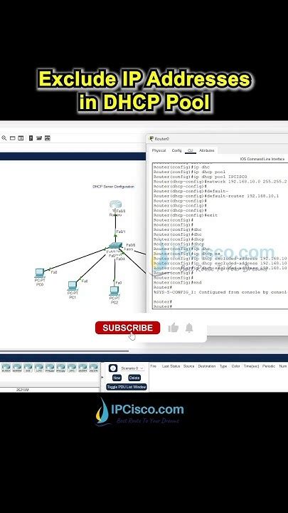 Exclude Ip Addresses In Dhcp Pool Youtube