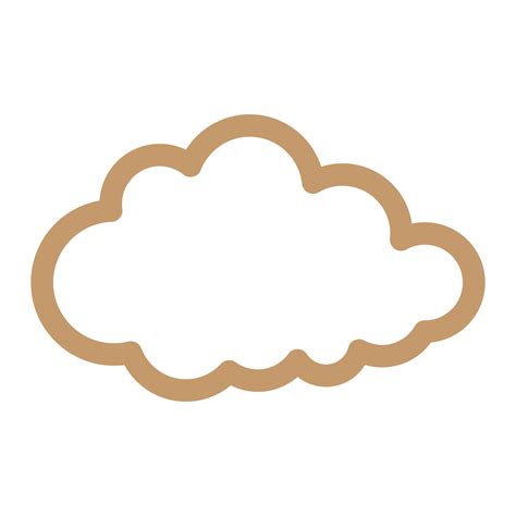 Simple Cloud Outline Illustration In Brown Color For Design Element