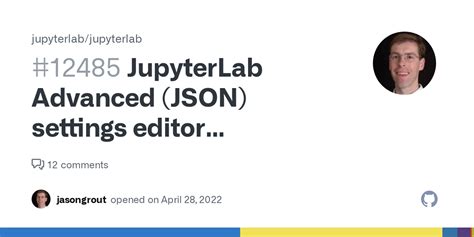 Jupyterlab Advanced Json Settings Editor Sometimes Does Not Launch · Issue 12485 · Jupyterlab