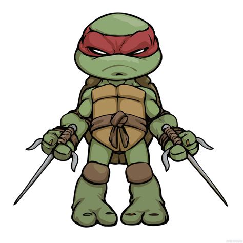 Черепашка Рафаэль в полный рост на белом фоне — Рисунки на аву