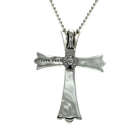 Authentic Chrome Hearts 925 Sterling Silver Large Cross Necklace For