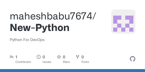 Github Maheshbabu7674new Python Python For Devops