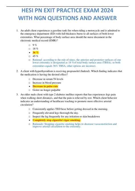 HESI PN EXIT PRACTICE EXAM WITH NGN QUESTIONS AND ANSWER Hesi Pn Stuvia US
