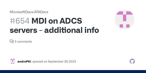 MDI On ADCS Servers Additional Info Issue MicrosoftDocs ATADocs GitHub
