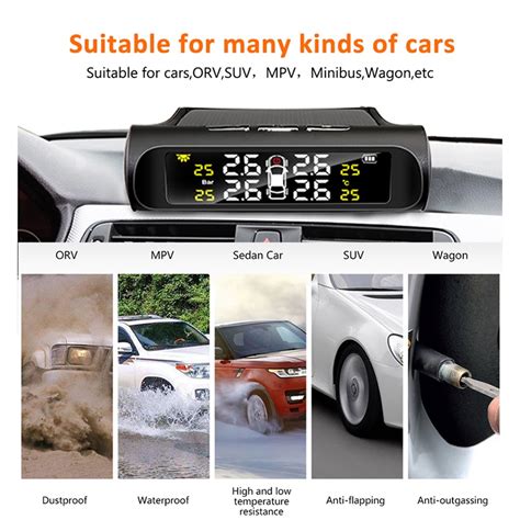 MEEGOO TPMS Tyre Pressure Monitor Car Wireless Tpms Tyre Pressure Monitoring System Car Tire