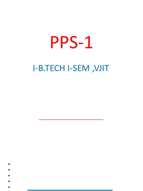Pps 1 Unit 1 Pdf Computer Data Storage Integer Computer Science
