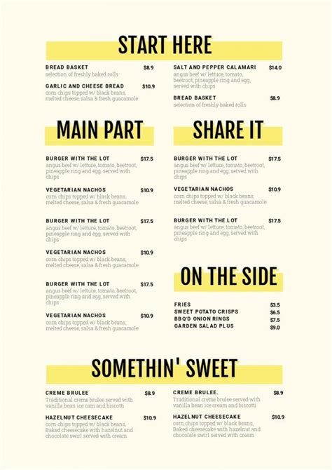 Restaurant Menu Test Template