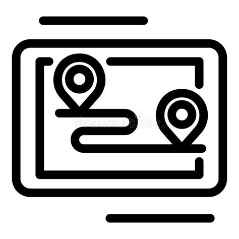 GPS Route On Tablet Icon Outline Style Stock Vector Illustration Of