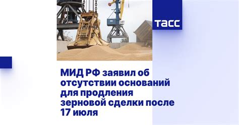 МИД РФ заявил об отсутствии оснований для продления зерновой сделки после 17 июля